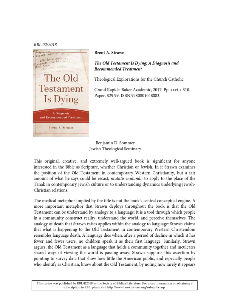 Review Brent Strawn The Old Testament Is Dying PDF | PDF ...