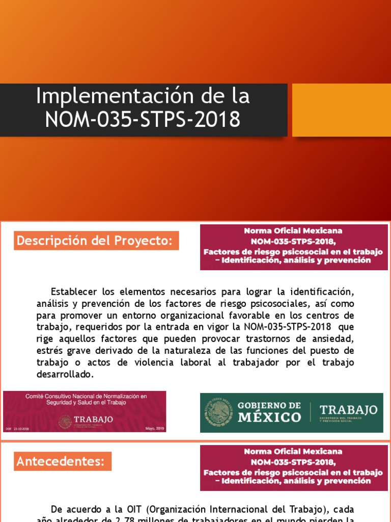 Implementación NOM-035-STPS-2018 | PDF | Organización Internacional del ...