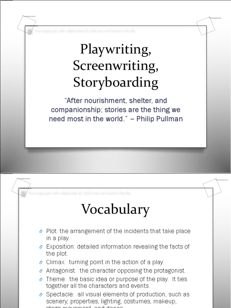 Playwriting, Screenwriting, Storyboarding | PDF | Screenplay | Actor