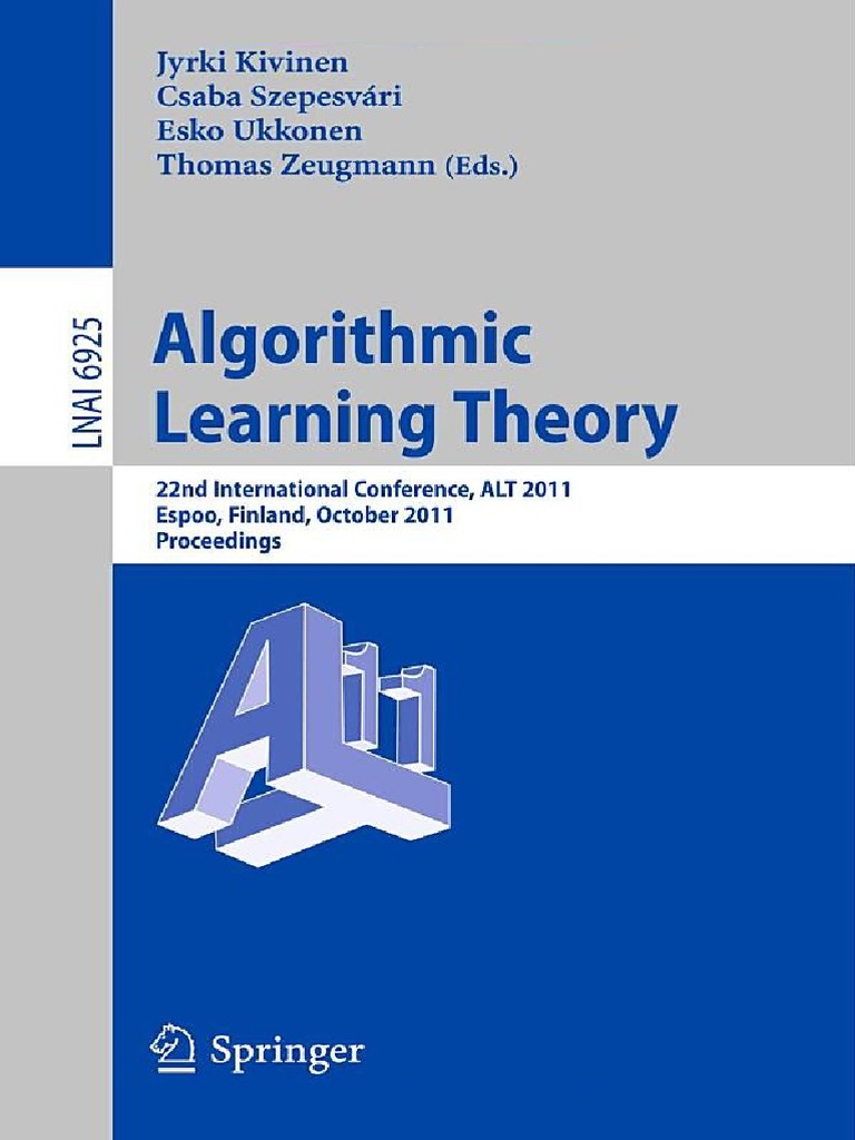 Algorithmic Learning Theory (Lecture Notes in Artificial Intelligence ...