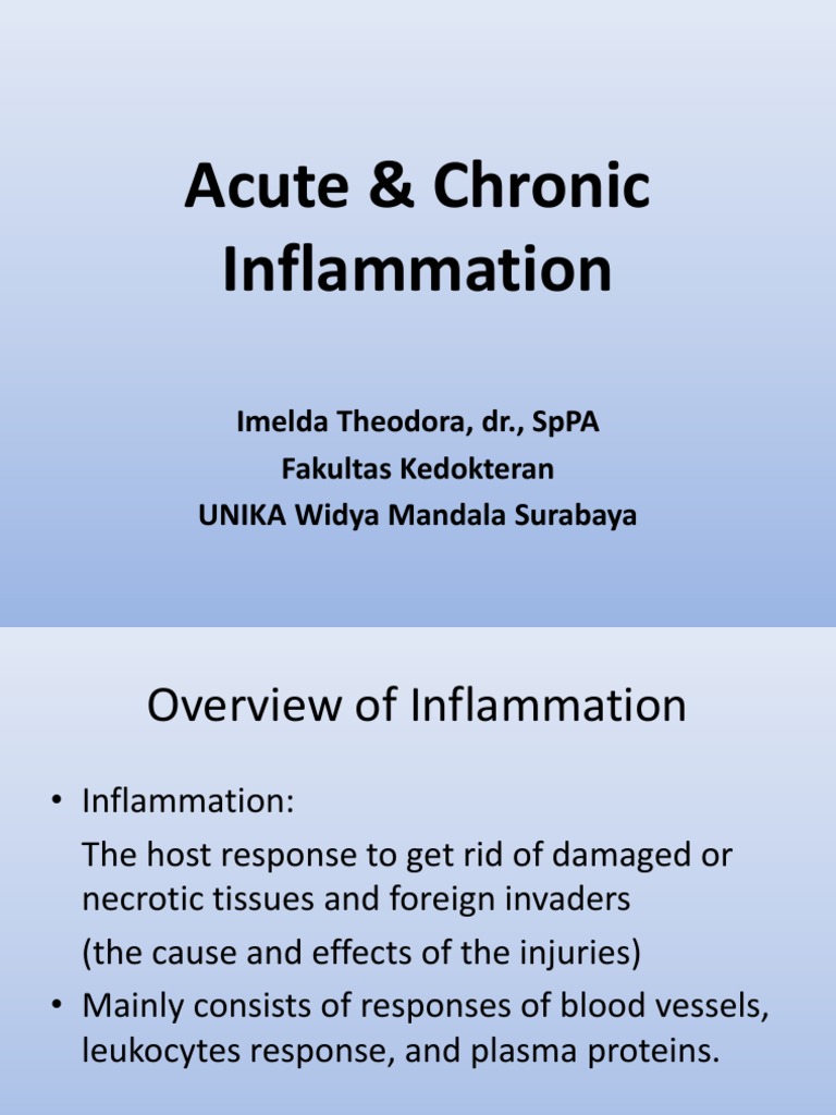 Acute and Chronic Inflammation Overview | PDF | Inflammation | Cell ...