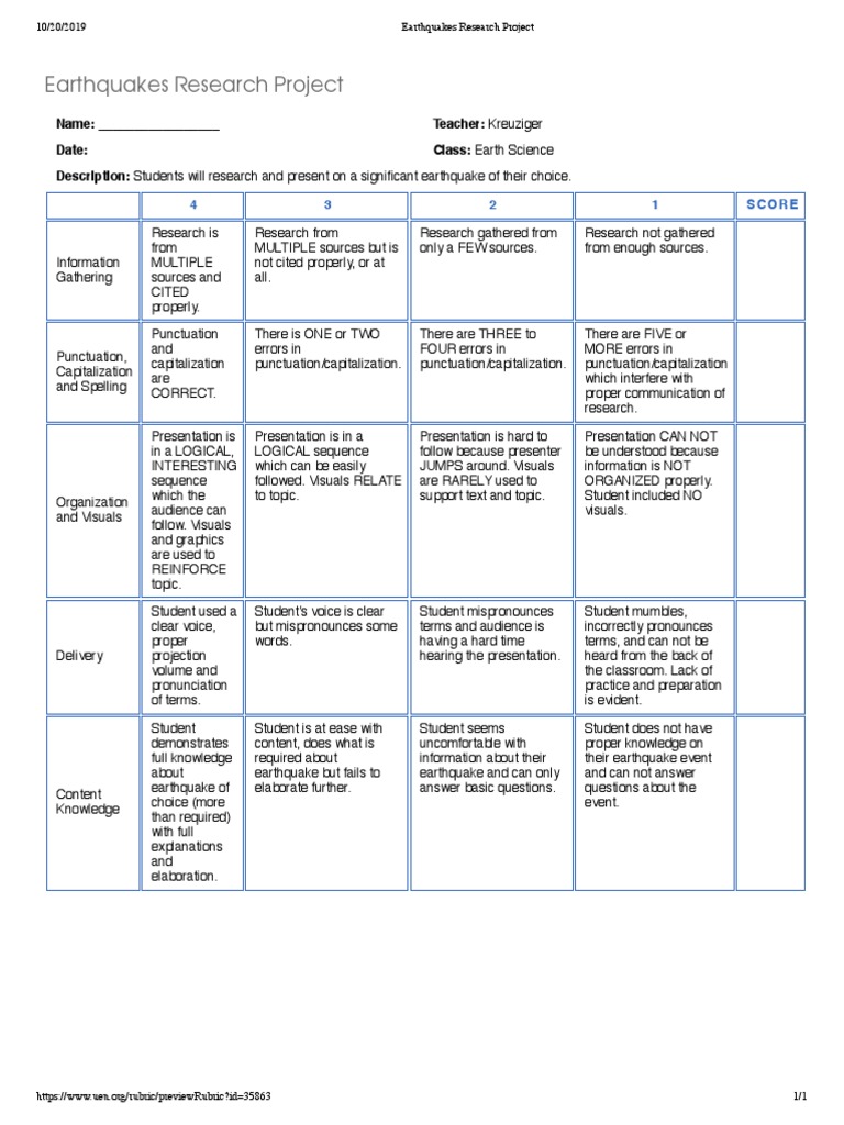Earthquake Research Project Guidelines | PDF | Information | Knowledge