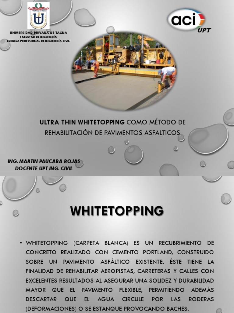 Ultra Thin Whitetopping en Pavimentos | PDF | Hormigón | Ingeniería