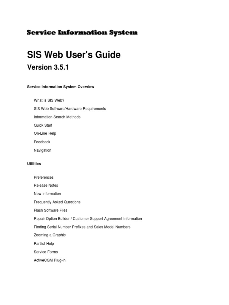 SIS Web User's Guide v3.5.1 | PDF | Hyperlink | Web Search Engine
