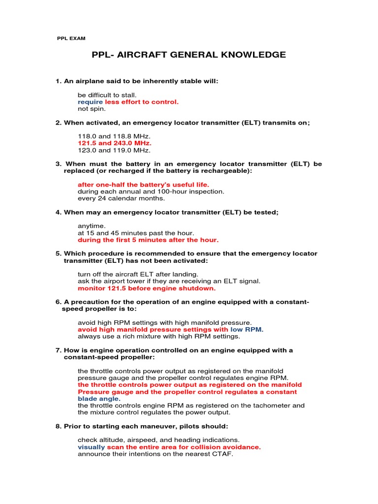(PPL) Aircraft General Knowledge | PDF | Flight Control Surfaces | Airplane