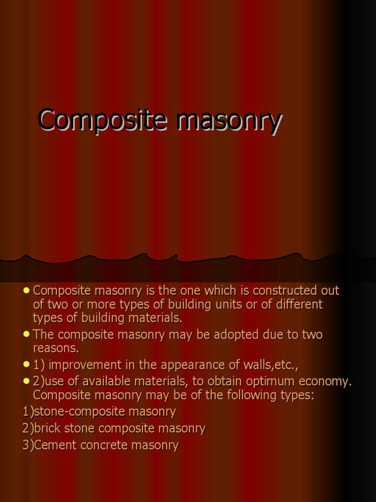 Types of Composite Masonry Explained | PDF