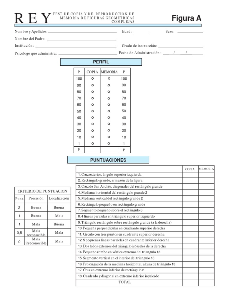 Protocolo Del Test Rey | PDF | Rectángulo | Objetos geométricos
