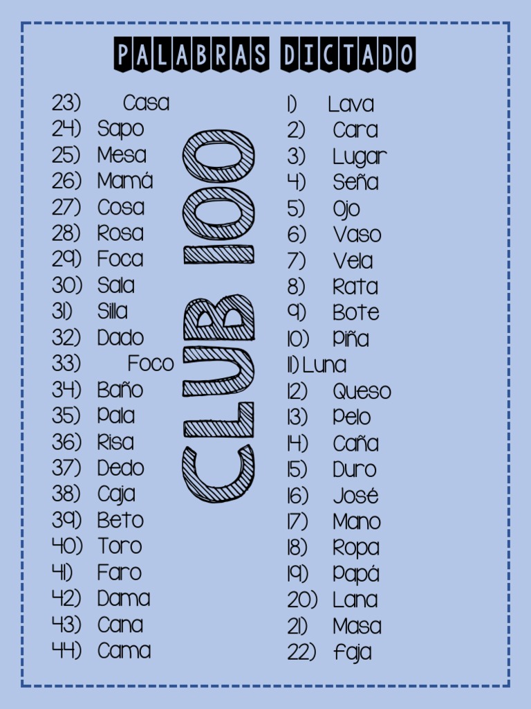 Lista de Palabras para Dictado | PDF | Naturaleza