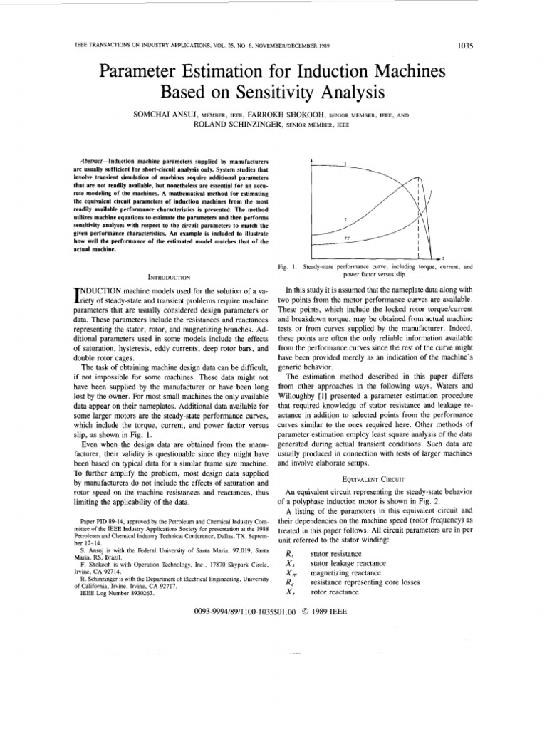 Parameter Estimation For Induction Machines Based On Sensitivity Analysis | PDF | Electric Motor ...