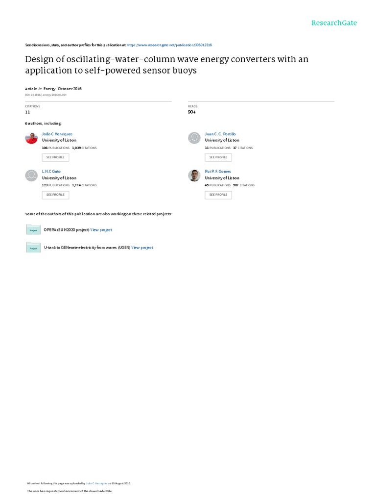 Design of OWC Wave Energy Yoshio Masuda | PDF | Turbine | Electric ...