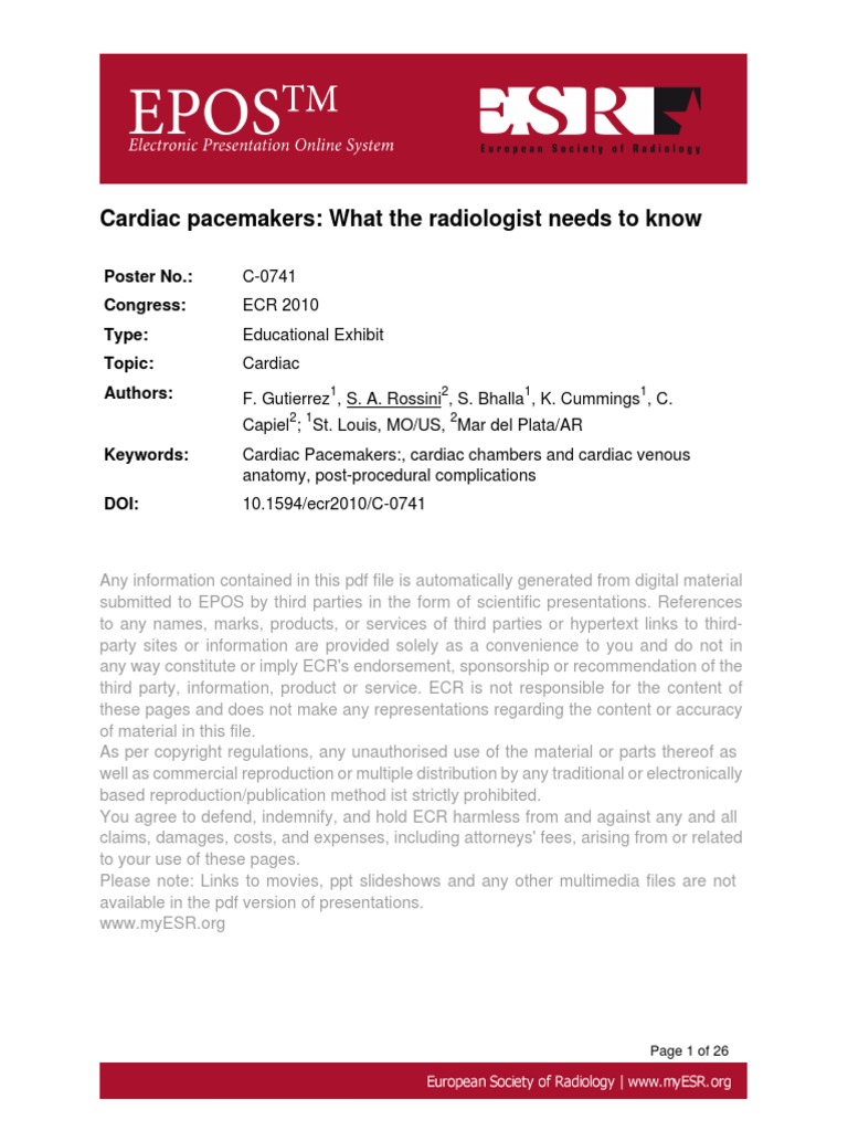 Cardiac Pacemakers Radiology | PDF | Artificial Cardiac Pacemaker ...