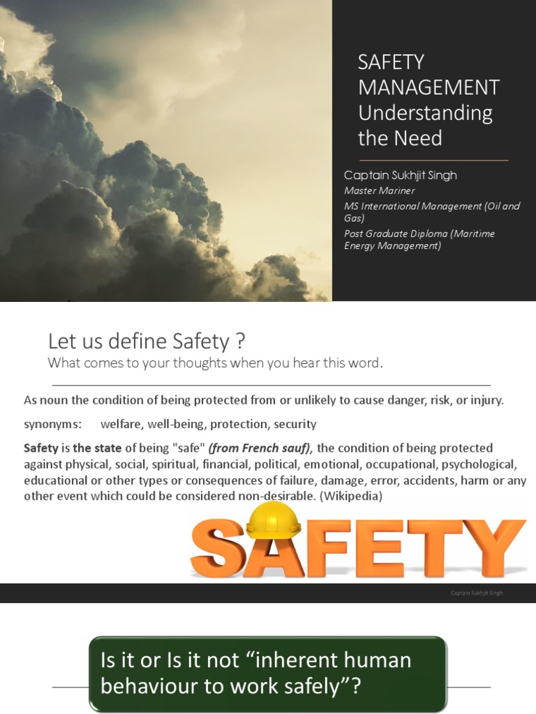 SAFETY MANAGEMENT Understanding The Need | PDF | Hazards | Safety