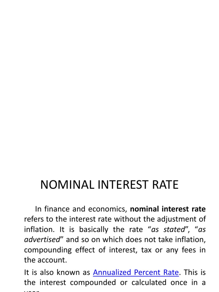 Understanding Nominal Interest Rate | PDF | Business | Finance & Money ...