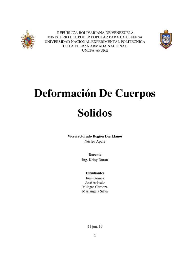Deformacion de Cuerpos Solidos | PDF | Mecánica de sólidos | Elasticidad (Física)