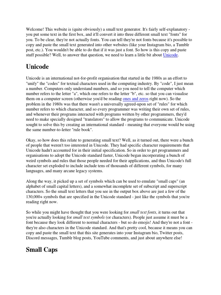 Generate small text, superscripts, and subscripts from regular text ...