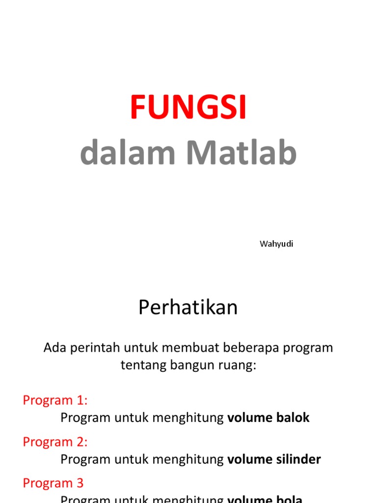 Fungsi Dalam Matlab | PDF