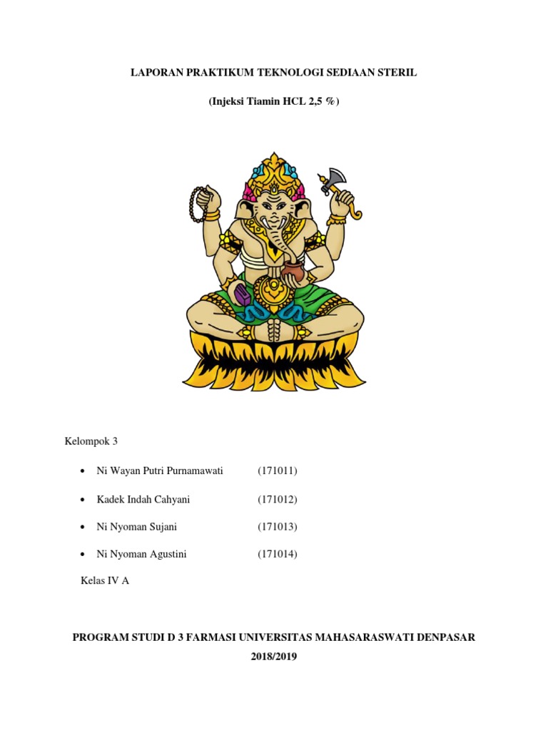Laporan Injeksi Thiamin (Klp. 3) | PDF