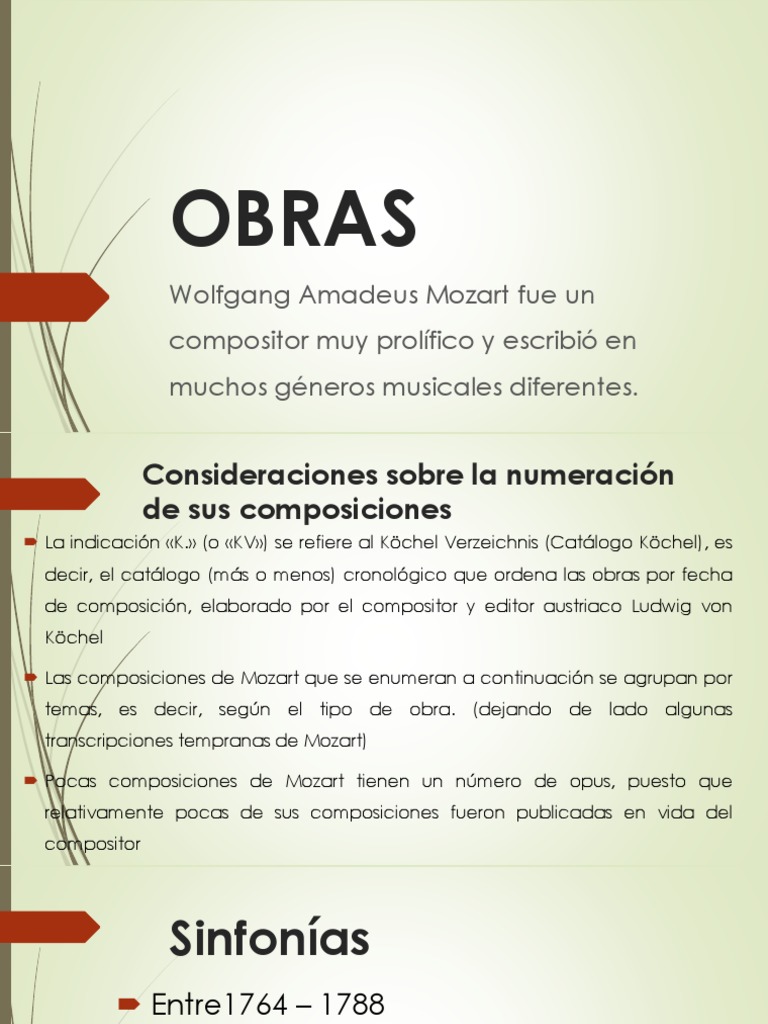 OBRAS Mozart | PDF | Wolfgang Amadeus Mozart | Composiciones Musicales
