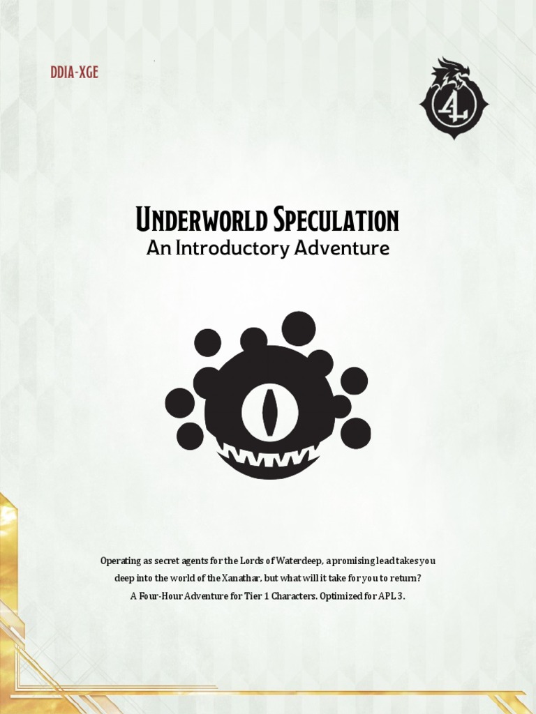 DDIA-XGE - Underworld Speculation | PDF | Dungeons & Dragons | Wizards Of The Coast