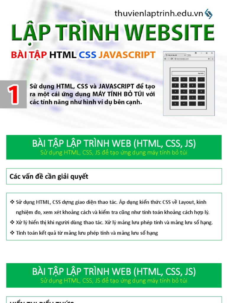 Tạo Máy Tính Bỏ Túi Bằng HTML CSS Và Javascript | PDF