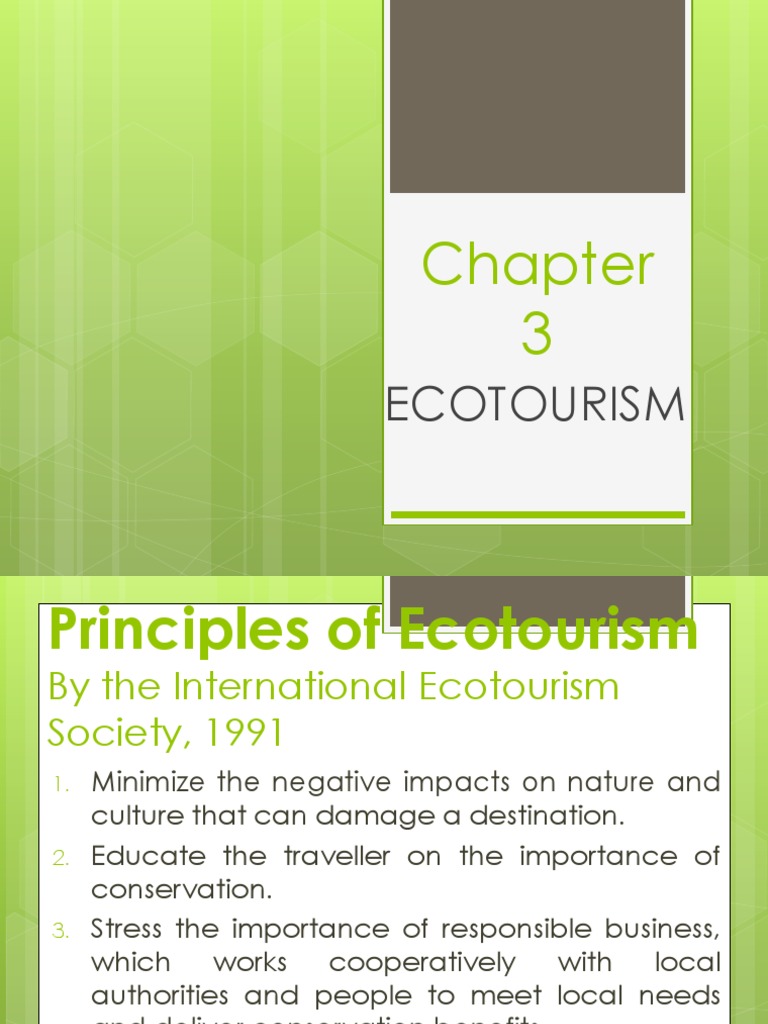 Ecotourism: Principles & Impact | PDF | Sustainability | Tourism