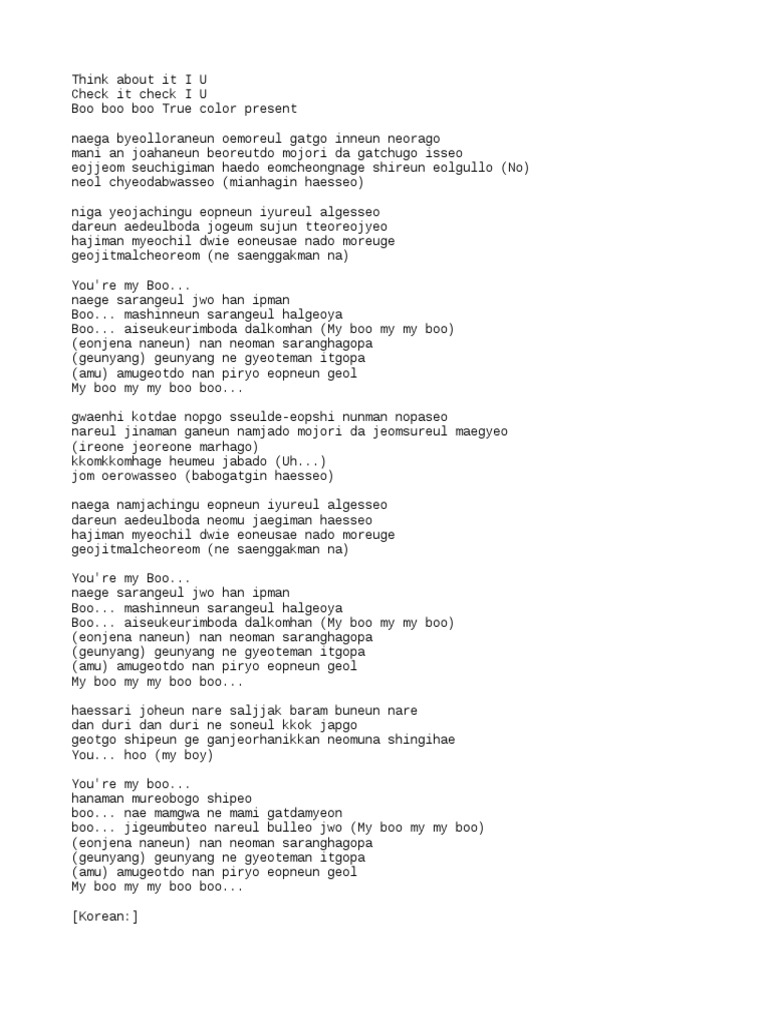 "My Boo: A Love Song Analysis" | PDF