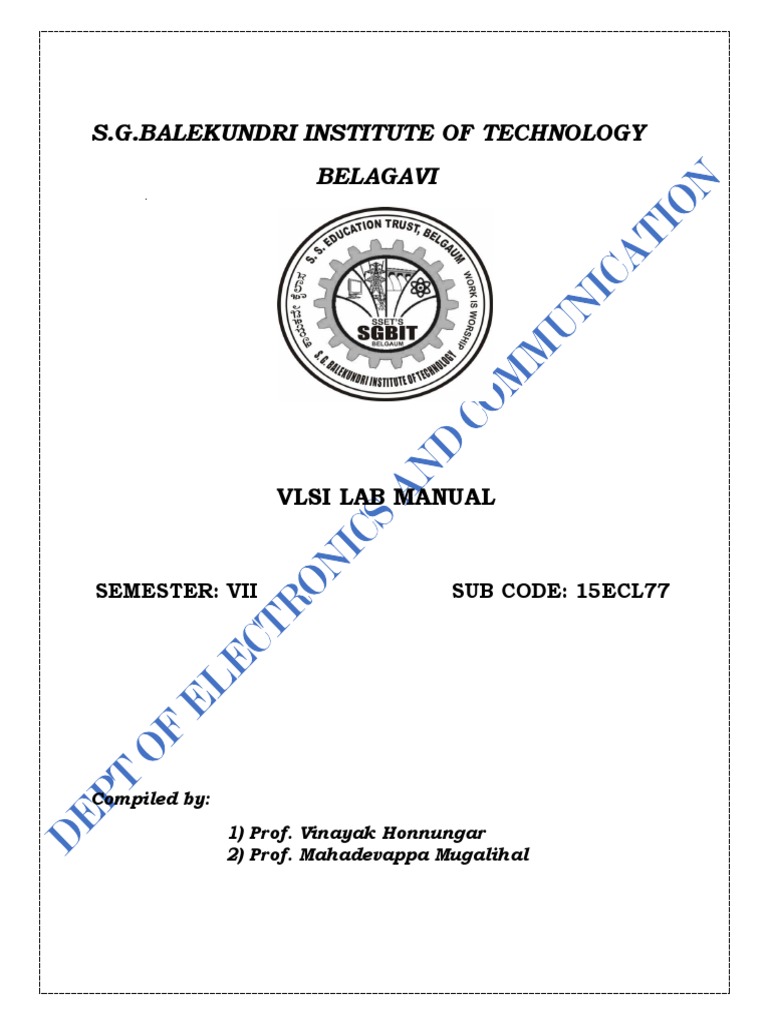 VLSI LAB Manual Digital Design Guide | PDF | Logic Gate | Digital ...