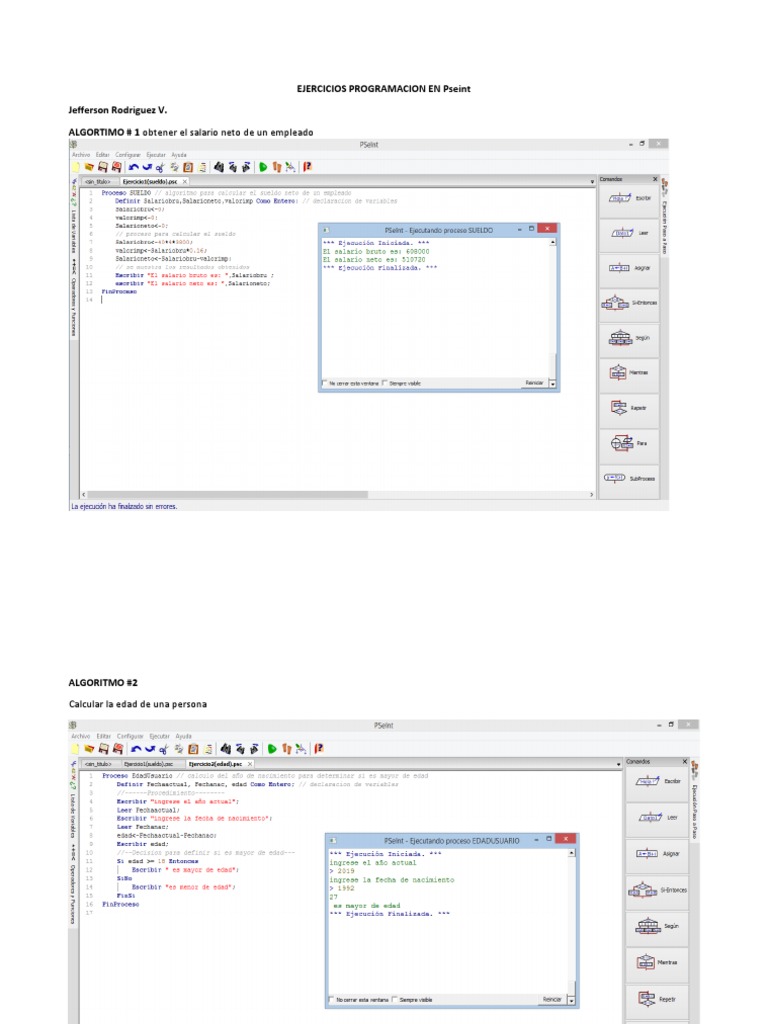 Ejercicios Programacion en Raptor | PDF