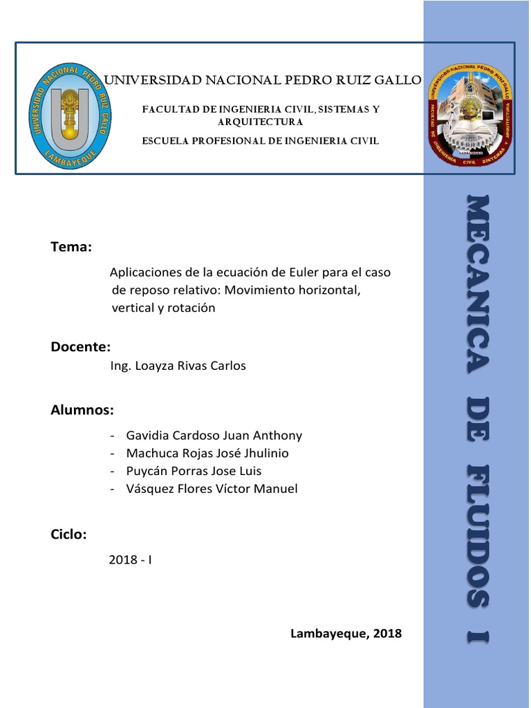 REPOSO RELATIVO Movimientos | PDF | Fluido | Fuerza