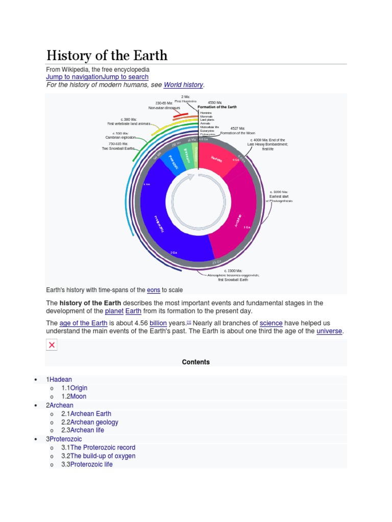 History of The Earth Part 1 | PDF | Giant Impact Hypothesis | Global ...