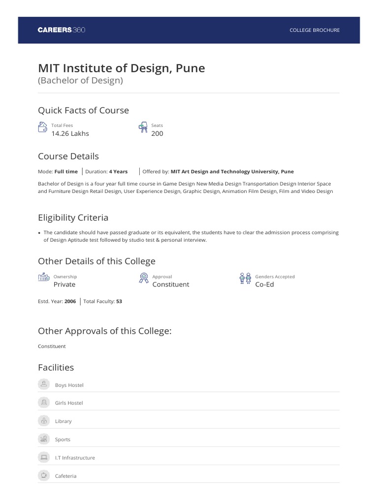 MIT Institute of Design, Pune | PDF