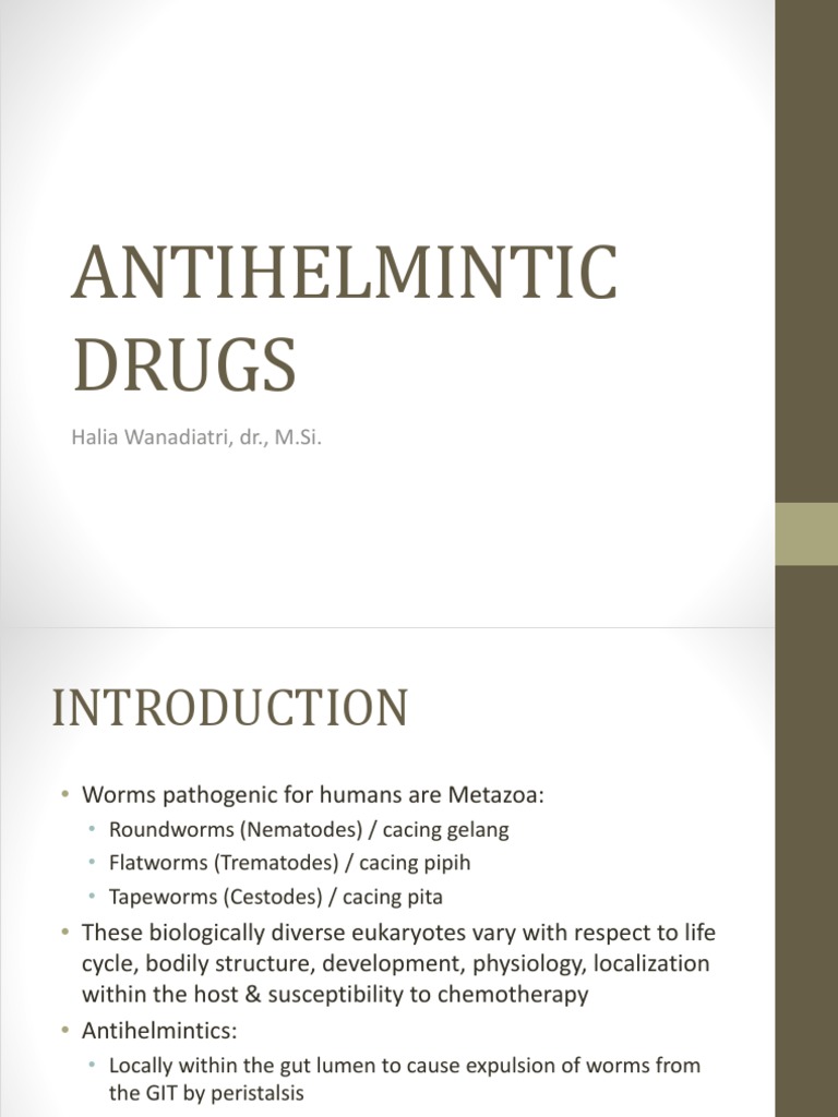 Antihelminthic Drugs Overview and Uses | PDF | Medicine | Parasitology