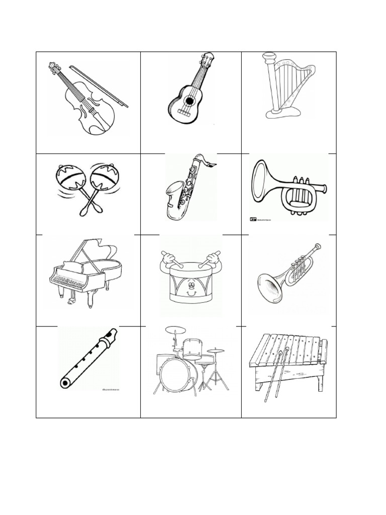 Instrumentos Musicales para Colorear | PDF