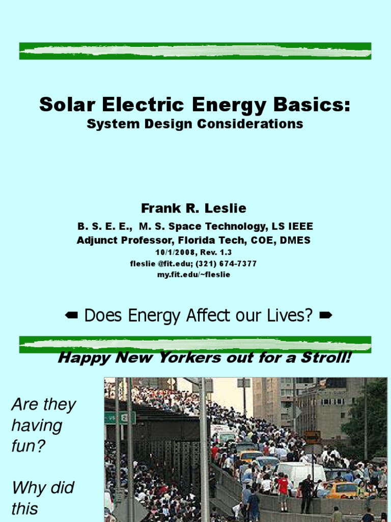 Solar Electric System Design Insights | PDF | Solar Panel ...