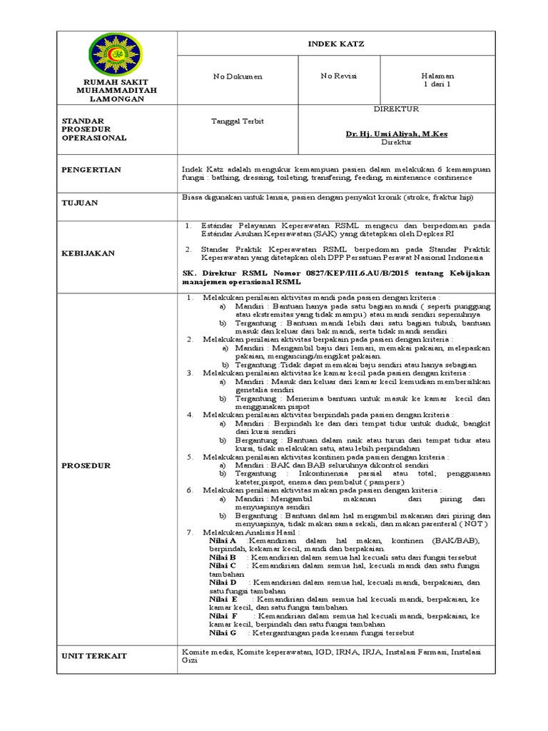 Indek Katz untuk Lansia | PDF