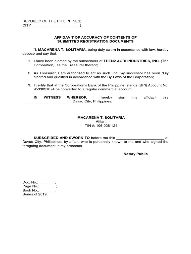 Affidavit of Accuracy | PDF