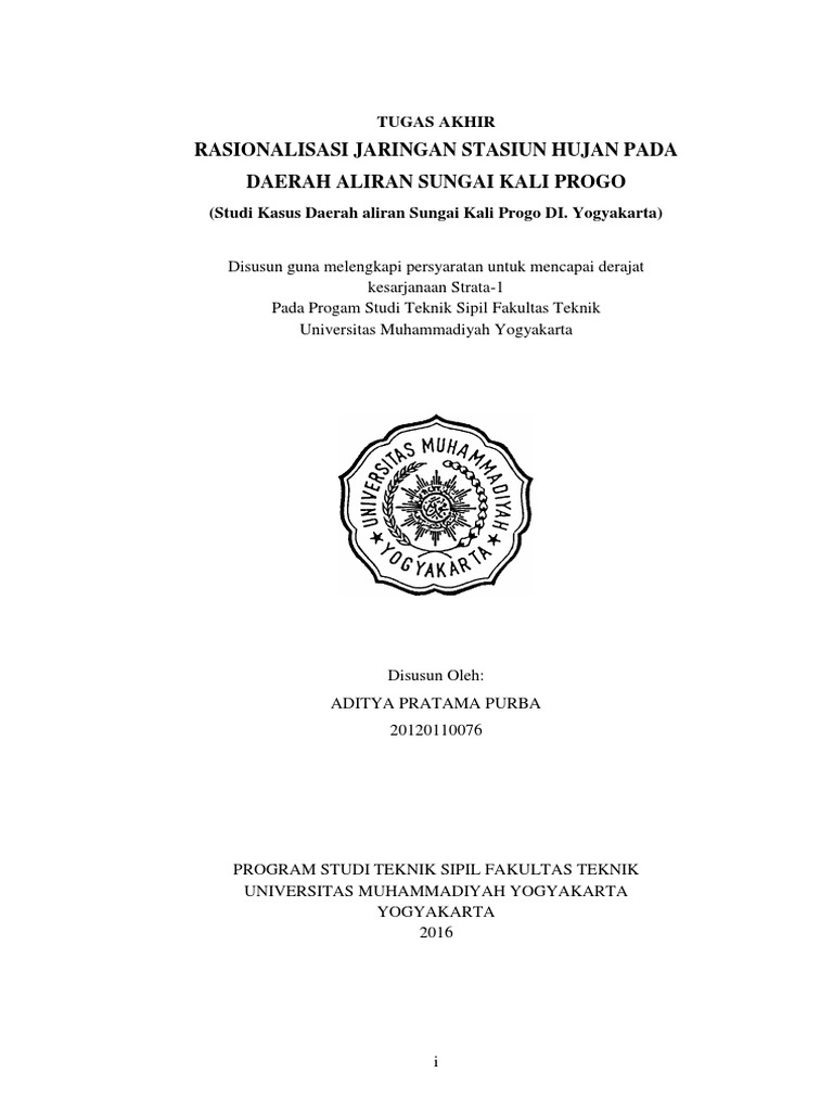 Rasionalisasi Jaringan Stasiun Hujan di DAS Kali Progo | PDF