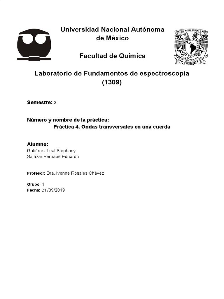 Práctica 4. Ondas Transversales en Una Cuerda | PDF | Frecuencia | Olas