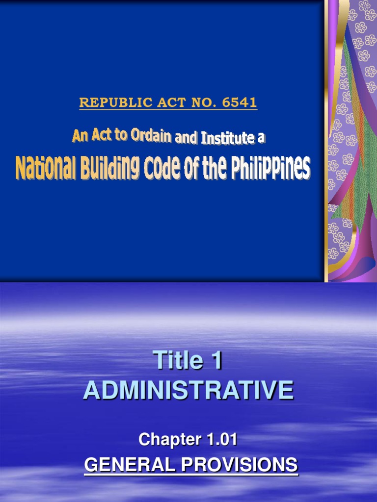 Philippine National Building Code | PDF | Wall | Building Code