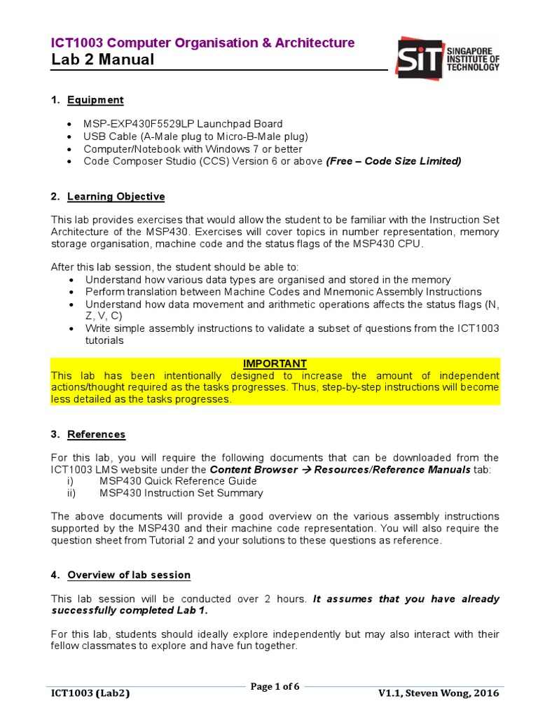 Manual - Lab 2 | PDF | Assembly Language | Computer Data Storage