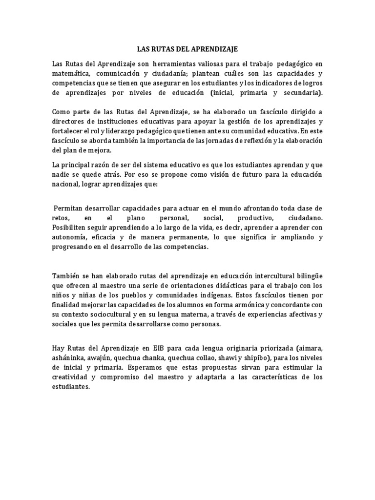 Las Rutas Del Aprendizaje Pdf Aprendizaje Cognición