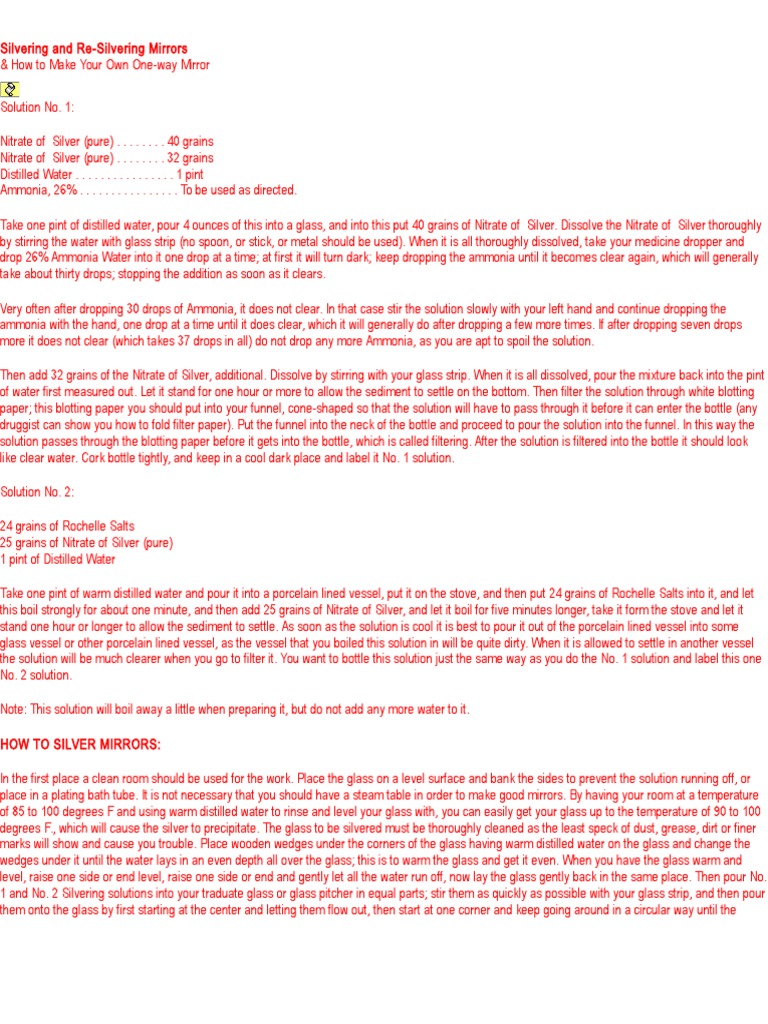 How To Make Your Own One-Way Mirror | PDF | Mirror | Glasses