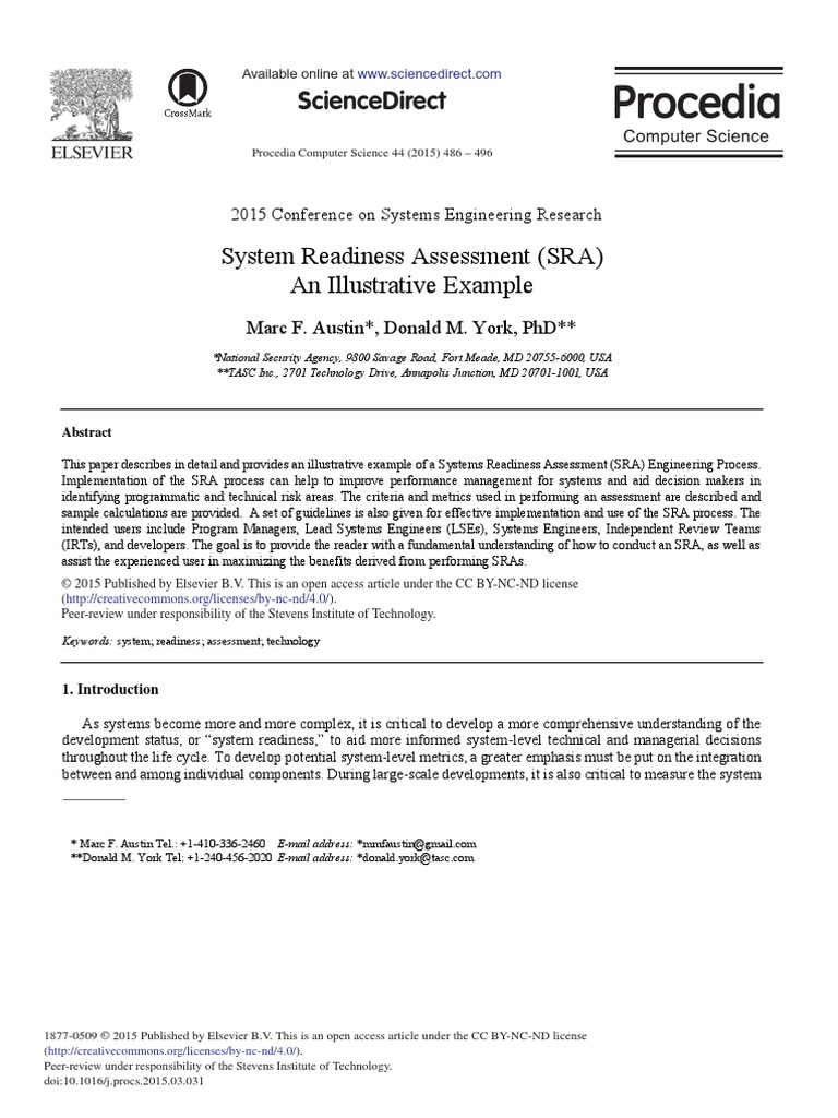 System Readiness Assessment Sra An Illustrative Example | PDF ...