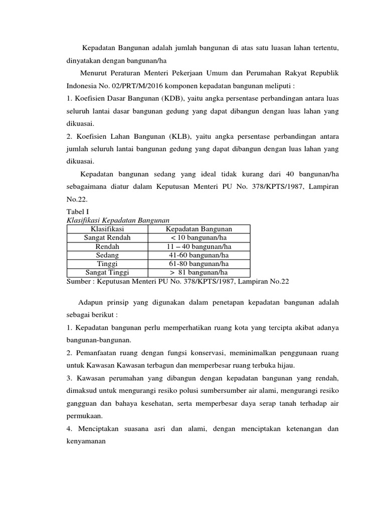 Klasifikasi dan Kepadatan Bangunan | PDF | Sains & Matematika