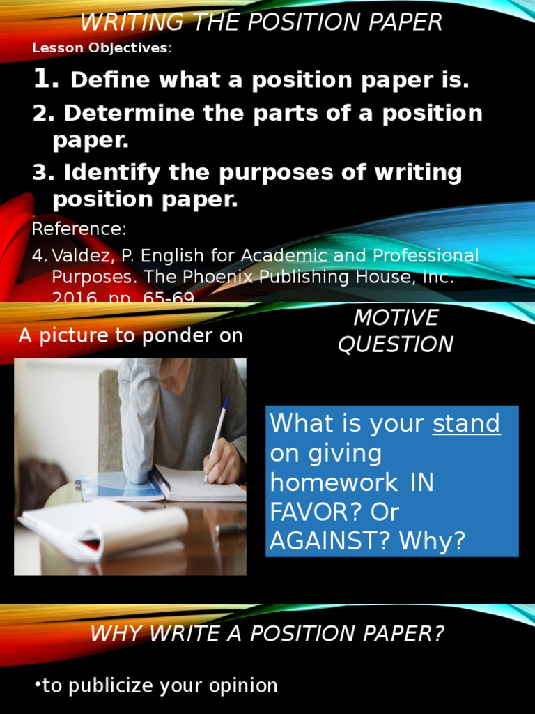 A&B. MEANING&PARTS OF POSITION PAPER.pptx | Communication