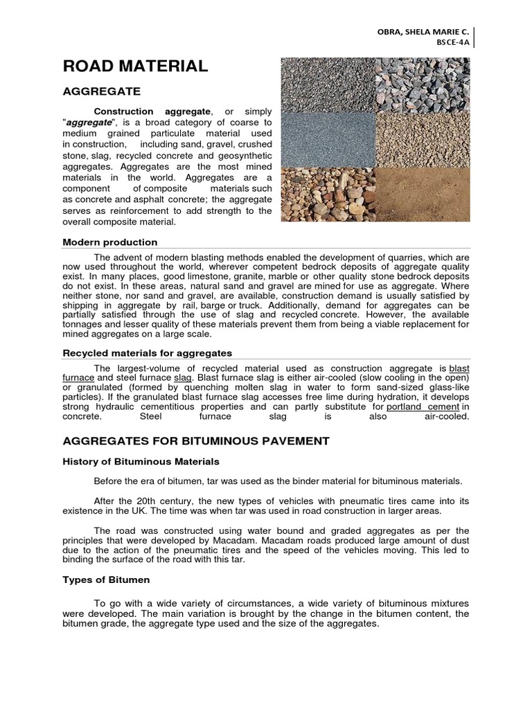 Road Material | PDF | Asphalt | Construction Aggregate