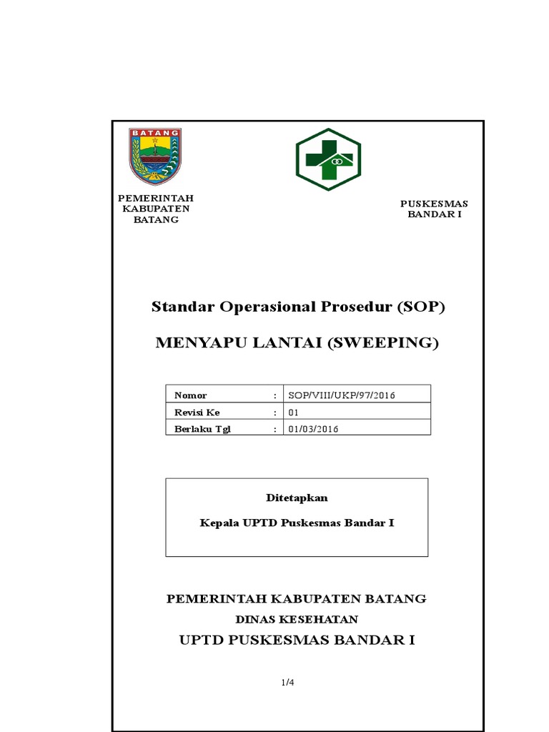 Sop Menyapu Lantai (Sweeping) | PDF