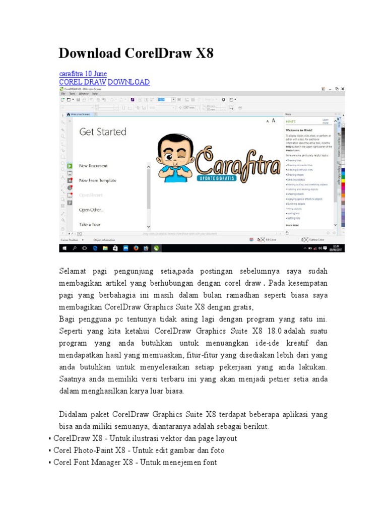 Cara Menginstal CorelDraw X8 Di Windows 10 | PDF