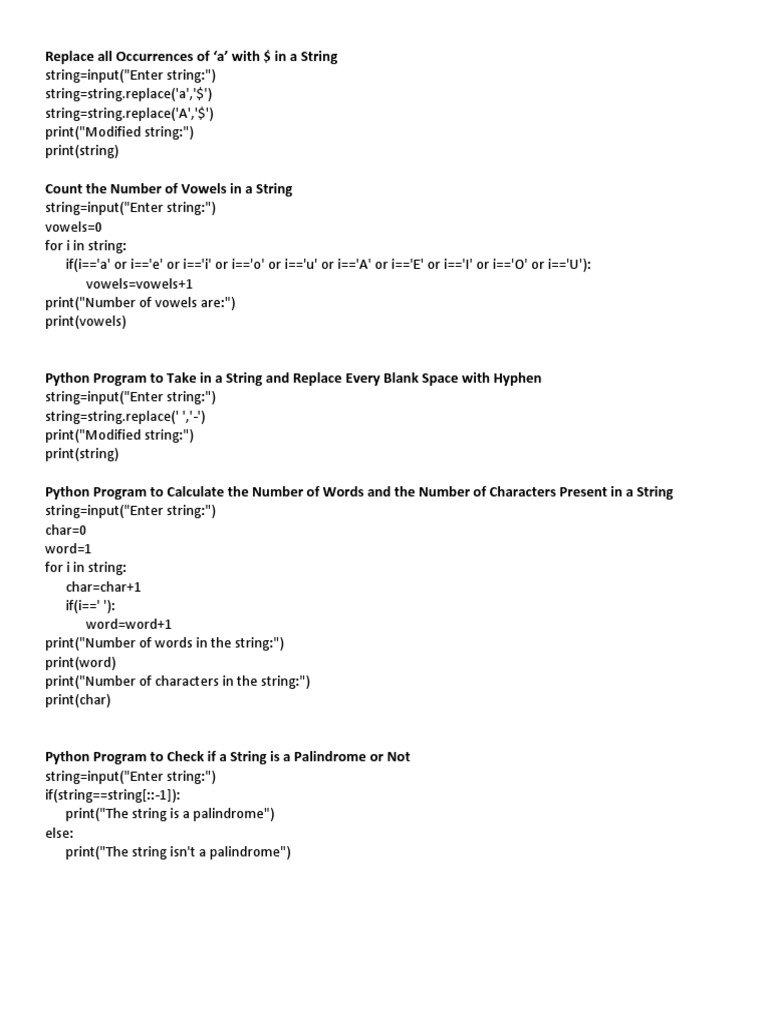 Python String Program | PDF