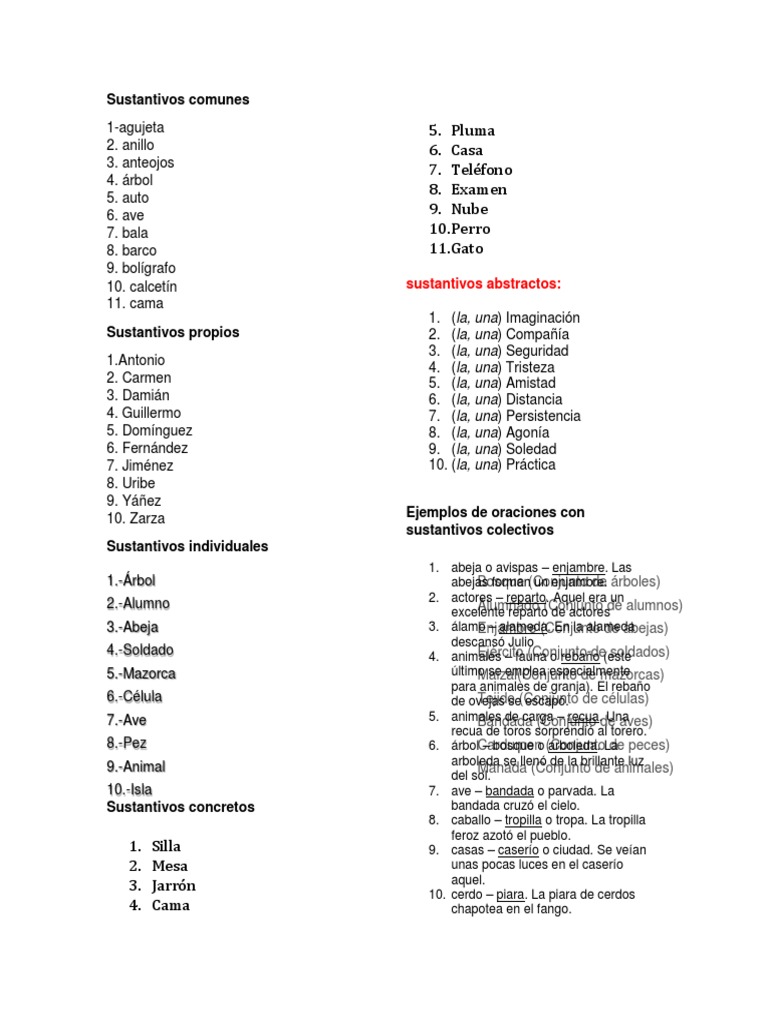 Sustantivos Comunes | PDF | Ganadería | Naturaleza